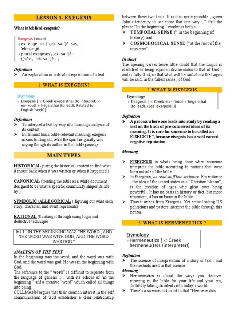 Exegesis vs. Eisegesis Explained | PDF | Exegesis | Hermeneutics