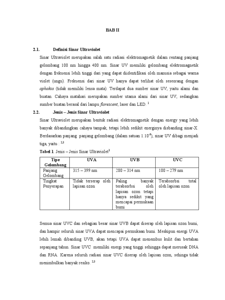 Definisi Dan Jenis Jenis Sinar Uv Pdf