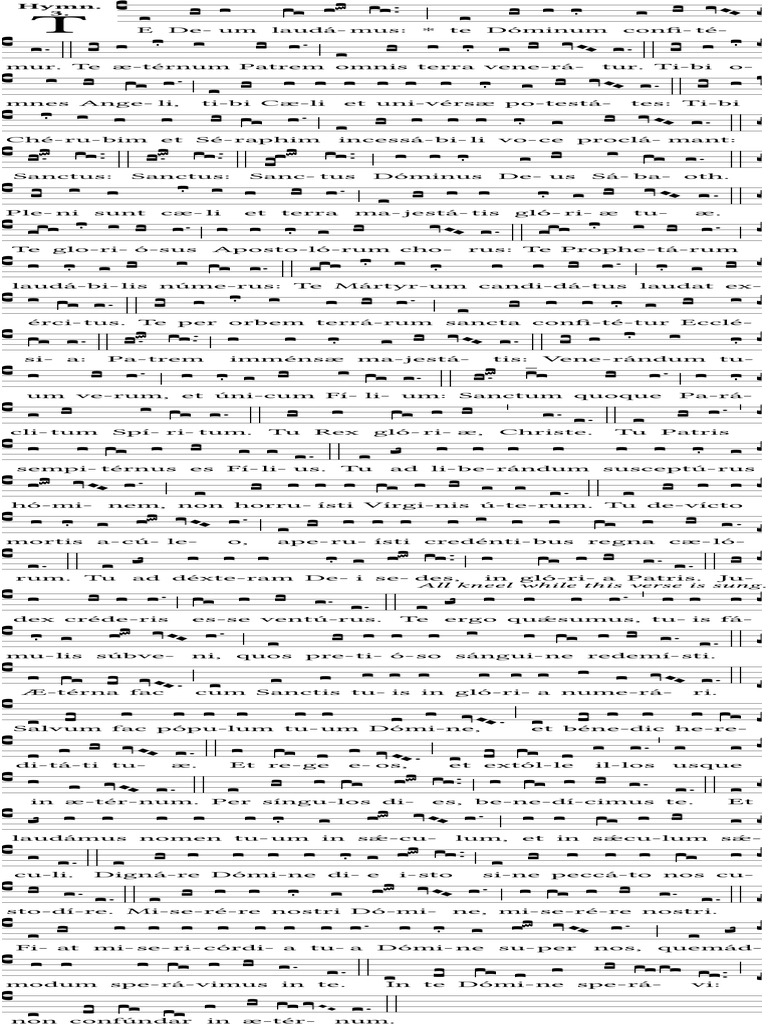 Hy Te - Deum - (Solemn - Tone) Solesmes | PDF | Christian Worship And ...