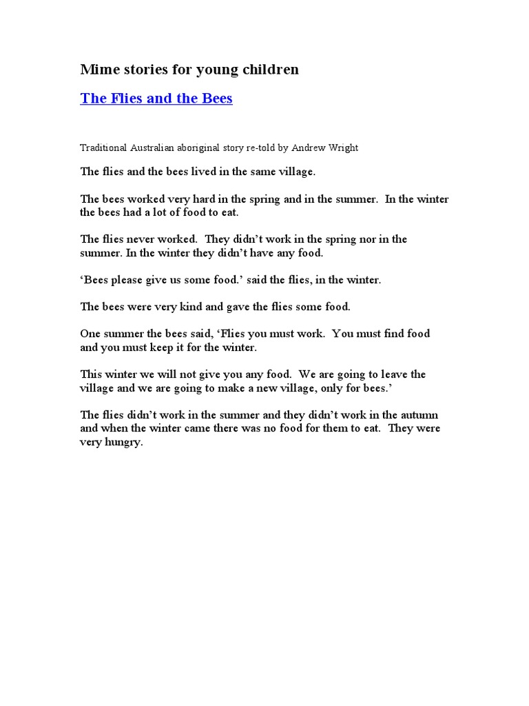 Mime Stories For Young ChildrenThe Flies and The | PDF | Art