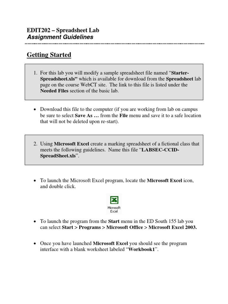 Spreadsheet Assignment Pdf Spreadsheet Microsoft Excel