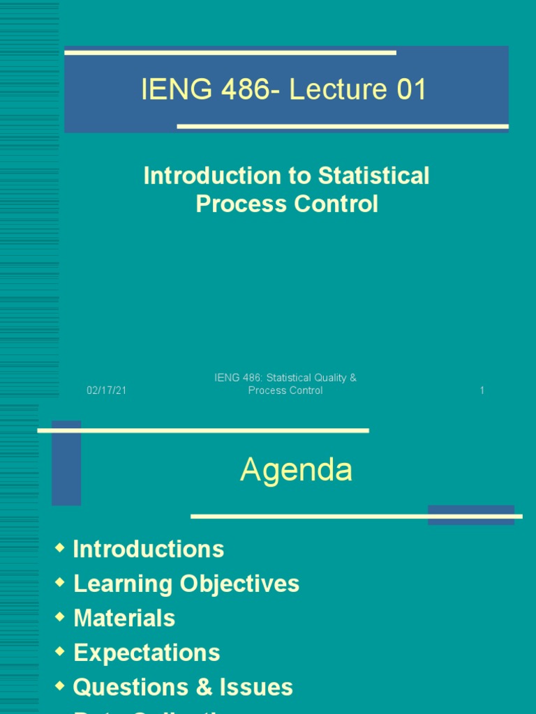 IENG 486 Lecture 01 | PDF | Statistics | Measurement