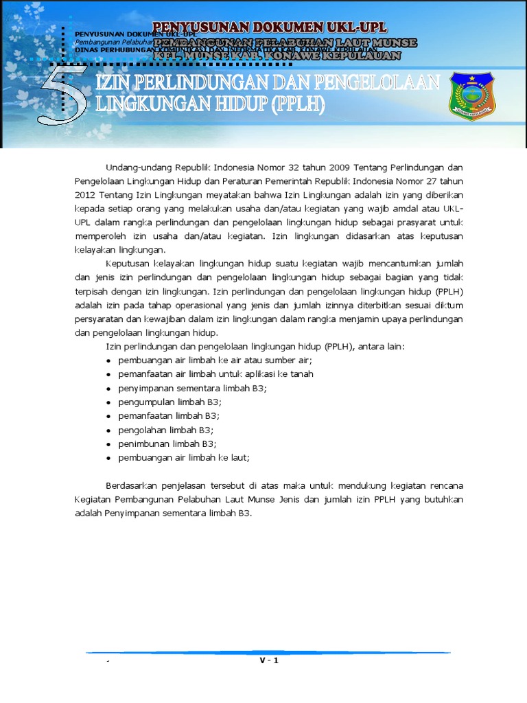 BAB V Jumlah Dan Jenis Izin PPLH | PDF
