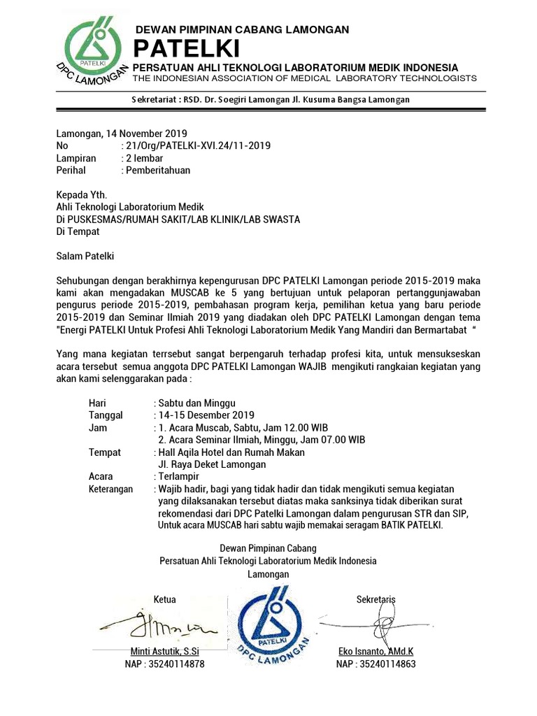 Undangan Muscab Dan Seminar UPLOAD-1 | PDF