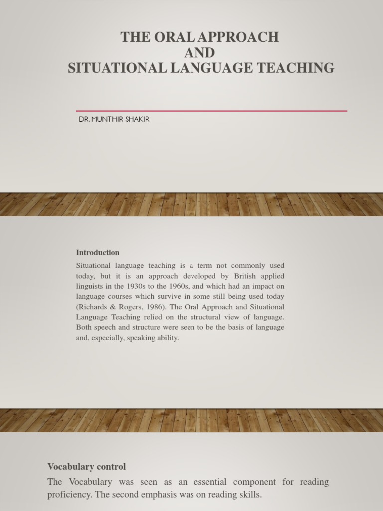 The Oral Approach | Download Free PDF | Language Education | Vocabulary