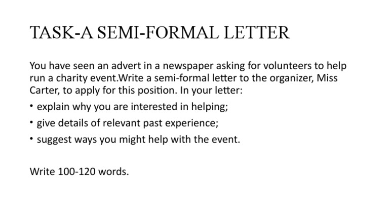 A Semi-Formal Letter | PDF