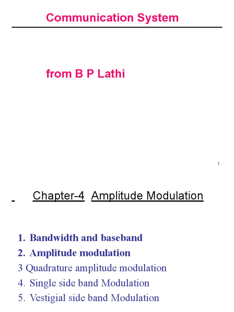 CH 4 B P Lathi | PDF | Detector (Radio) | Bandwidth (Signal Processing)