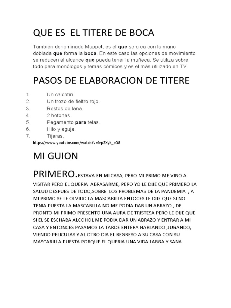 Que Es El Titere de Boca | PDF