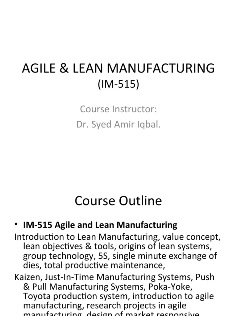Agile & Lean Manufacturing | PDF | Lean Manufacturing | Systems Engineering