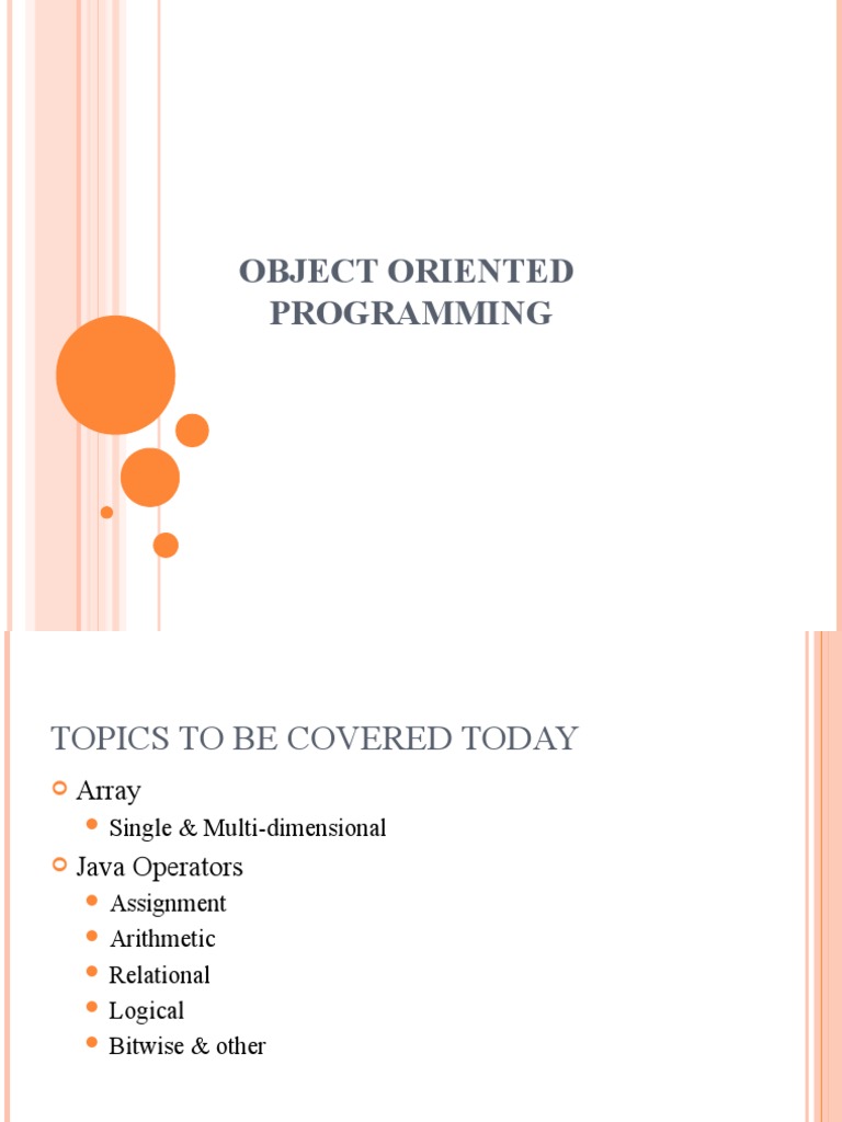 Object Oriented Programming | PDF | Array Data Type | Theoretical ...