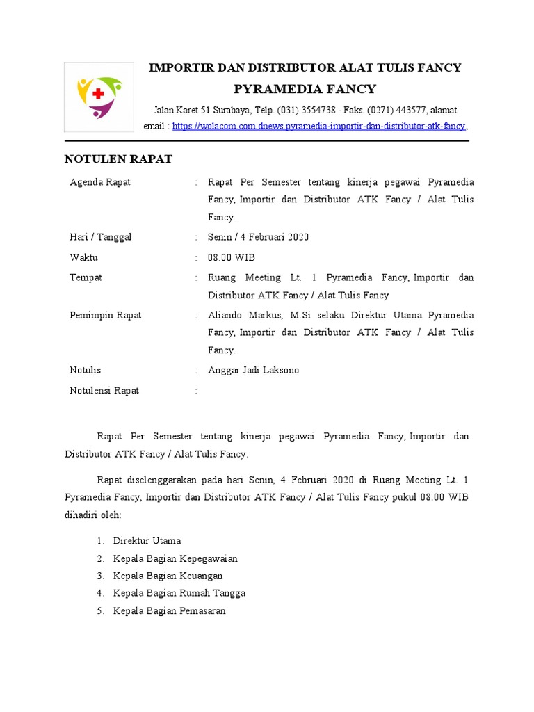 Notulen Rapat | PDF
