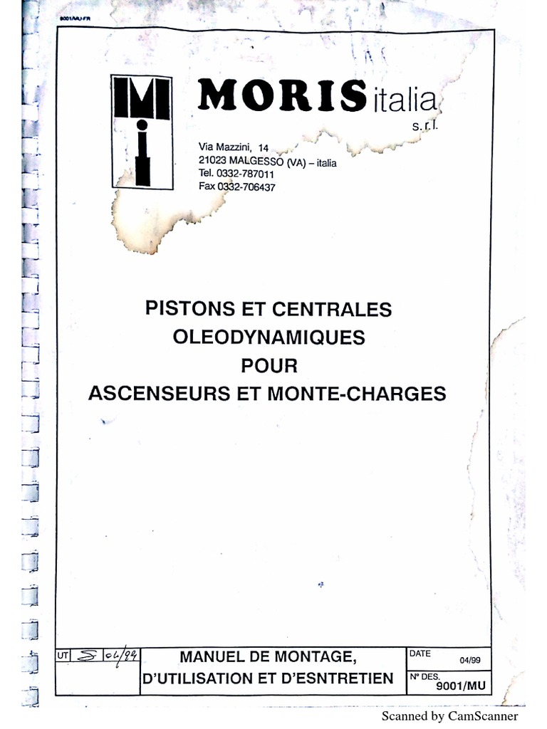 Centrale Hydraulique Moris | PDF