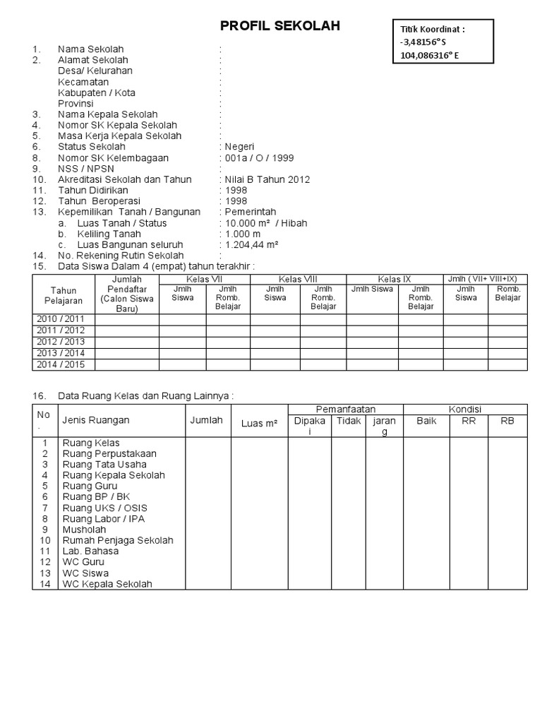 Profil Sekolah Format Word - PROFIL SEKOLAH A4 | PDF