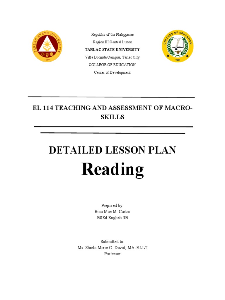 Lesson Plan For Reading & Writing | PDF | Lesson Plan | Teachers