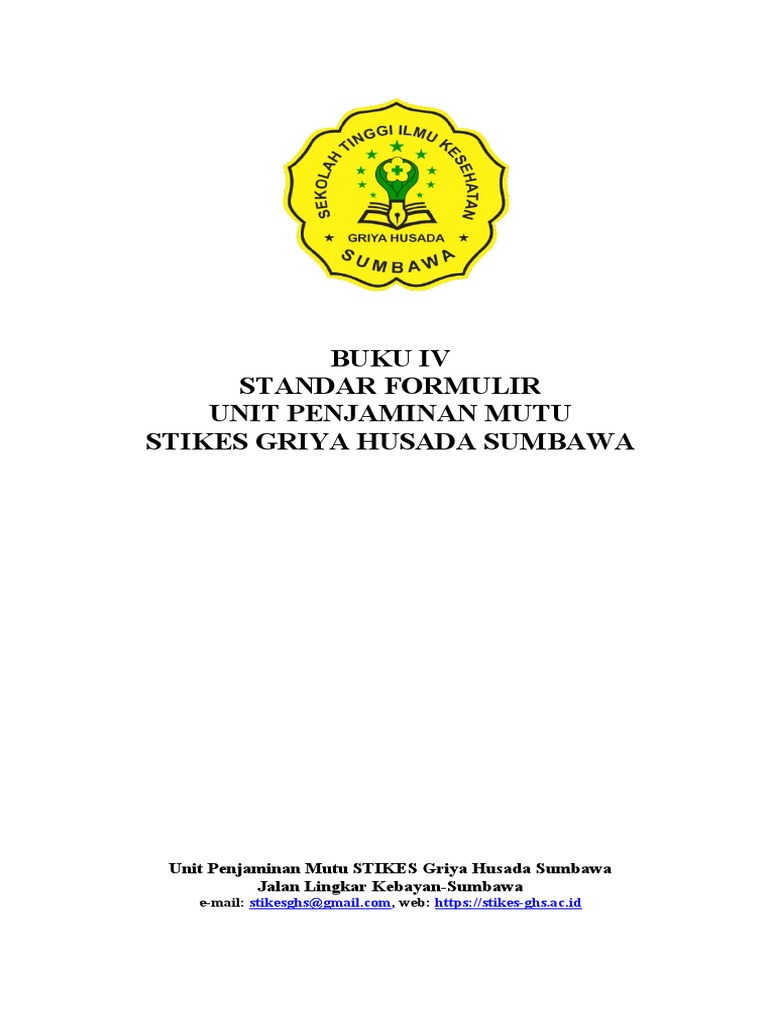 Buku IV Formulir Standar Spmi Stikes Griya Husada Sumbawa | PDF