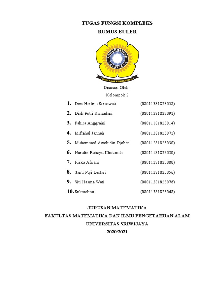 Revisi Kelompok 2 (FK) - Rumus Euler - Fungsi Kompleks | PDF