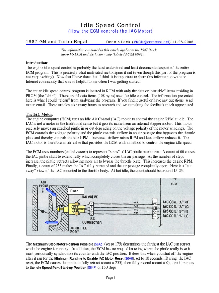 Idle Speed Control | Download Free PDF | Throttle | Electric Motor