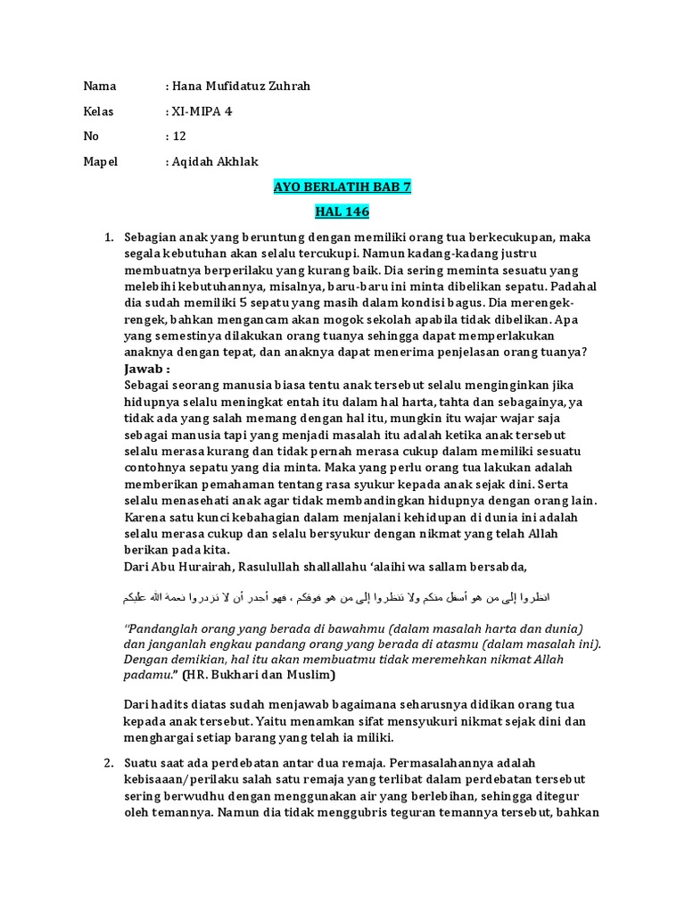 Ayo Berlatih Bab 7 Hal 146 | PDF