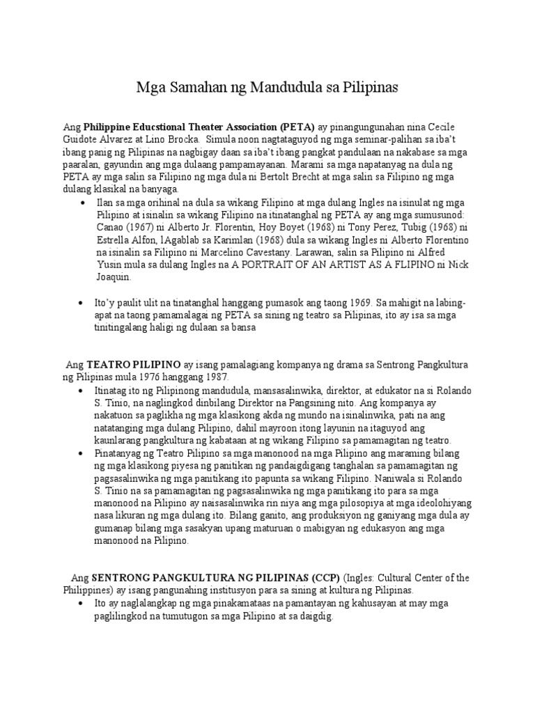 Mga Samahan NG Mandudula | PDF