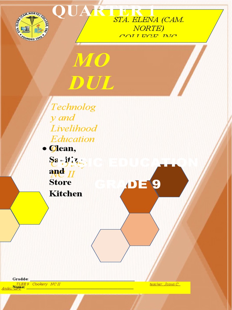 Grade 9 Cookery NC II Curriculum Guide | PDF | Dishwasher | Tableware