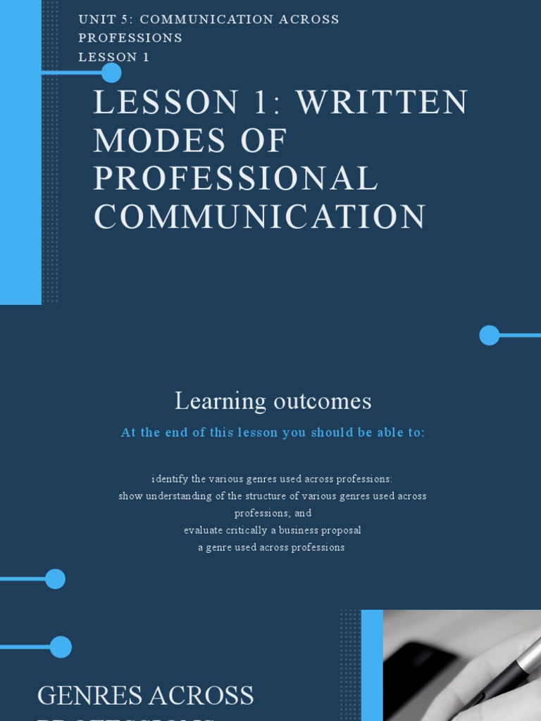 Professional Communication Genres Across Professions | PDF | Memorandum ...