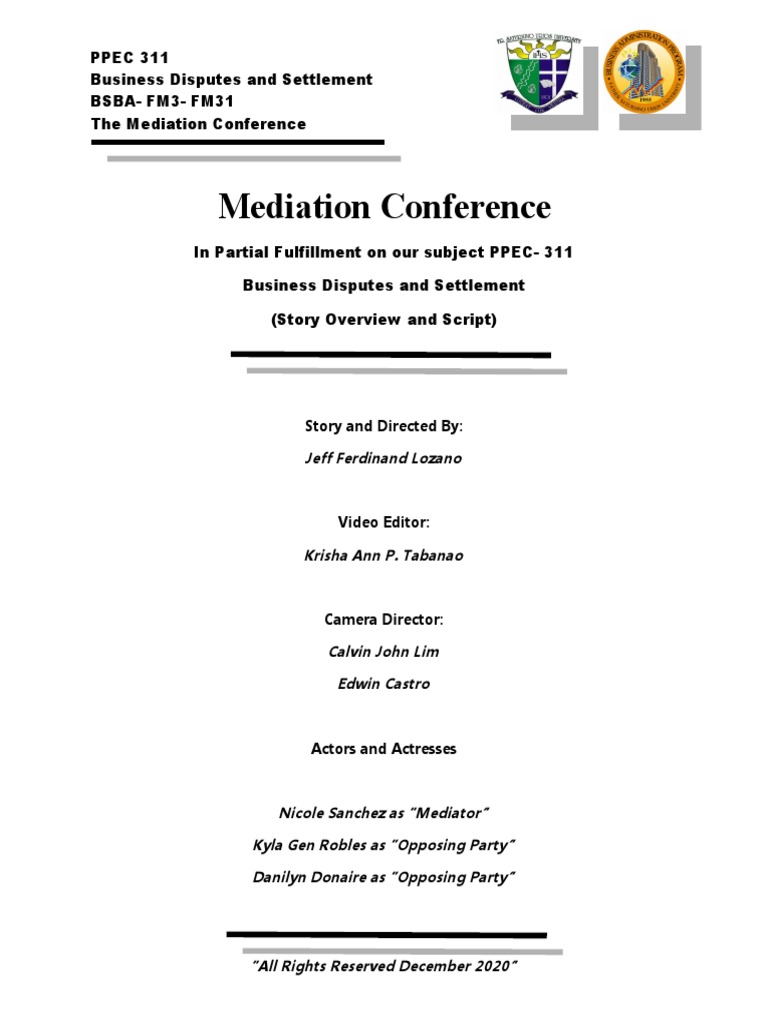 Mediation Conference Script Overview | PDF | Mediation