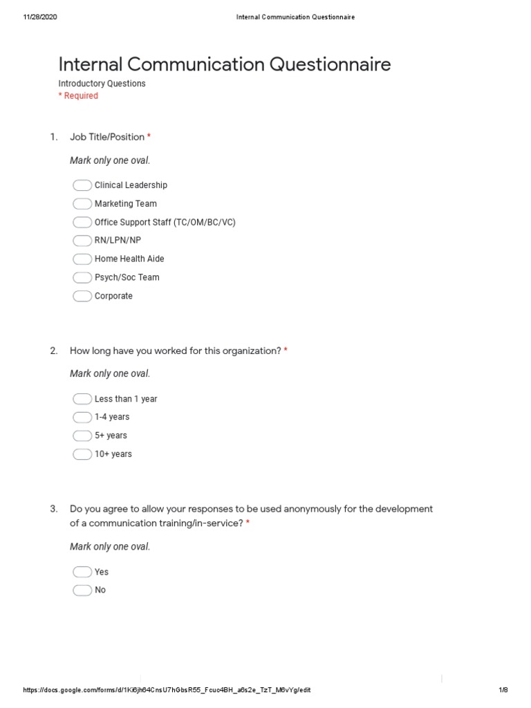 Communication Audit - Google Forms 1 | PDF | Psychology | Communication