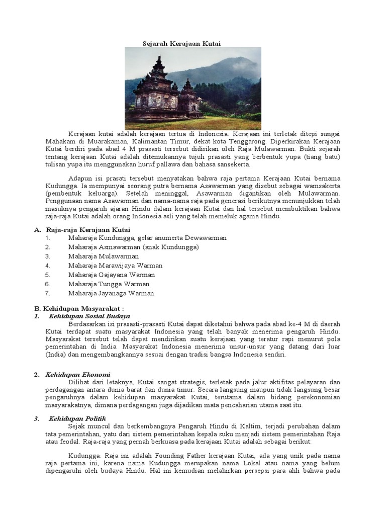 Sejarah Kerajaan Kutai | PDF