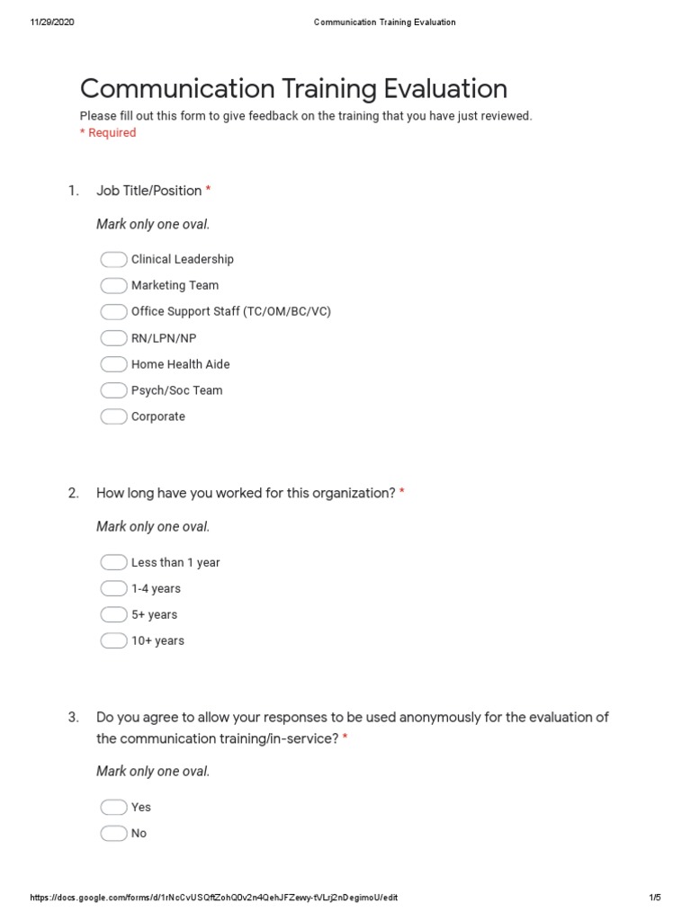 Training Evaluation - Google Forms | PDF | Evaluation | Human Nature