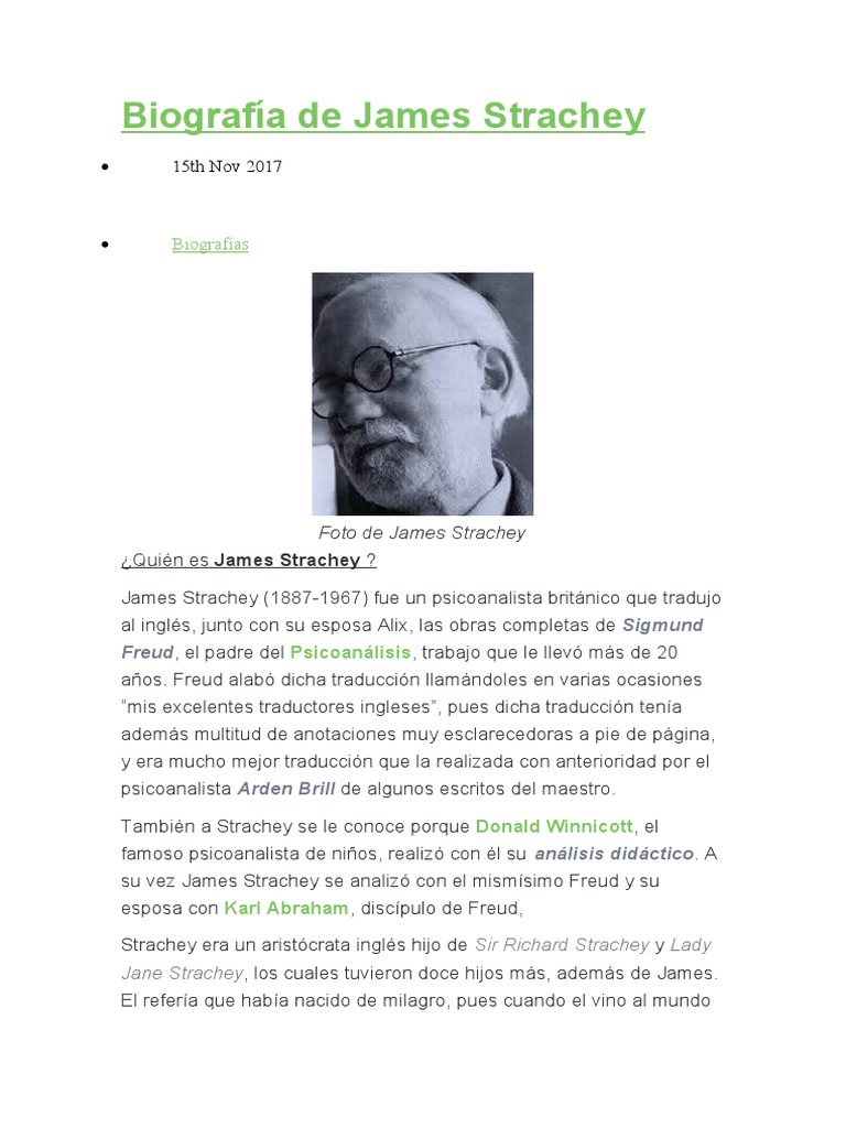 Biografía de James Strachey | PDF