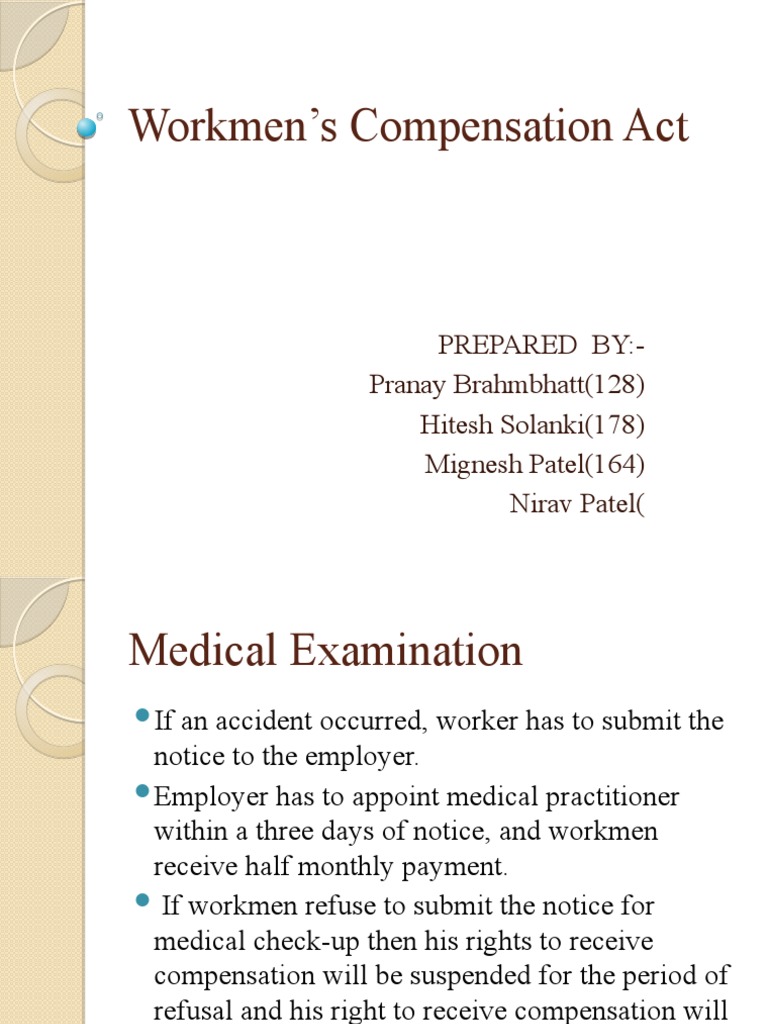 Workmen's Compensation Act Presentation | PDF | Employment | Private Law