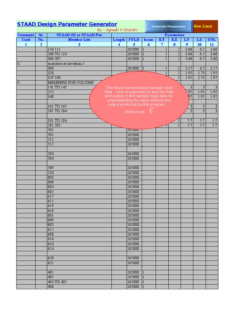 STAAD Design Parameter Generator | Download Free PDF | Computing | Areas Of Computer Science