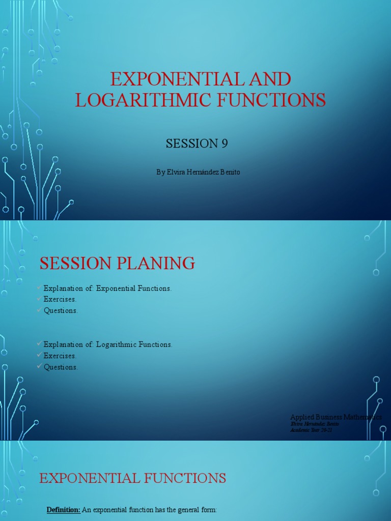 Exponential and Logarithmic Functions Guide | PDF | Logarithm ...