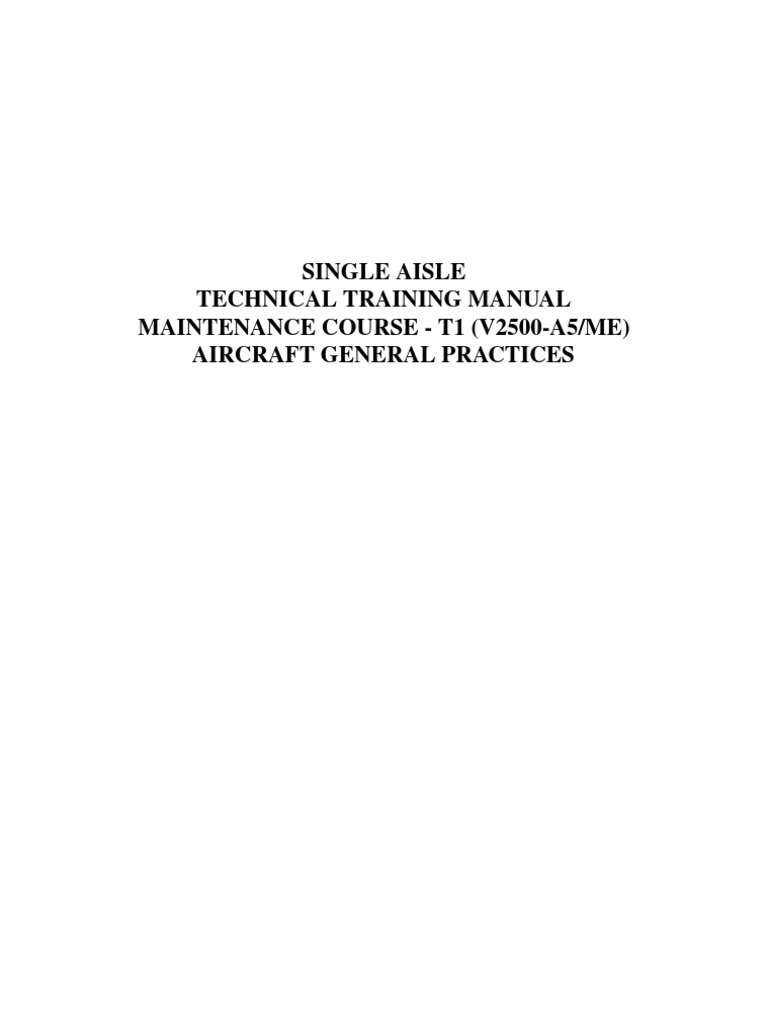 Single Aisle Technical Training Manual Maintenance Course - T1 (V2500 ...