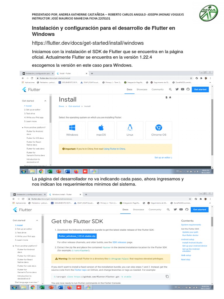 Manual de Instalacion Flutter en Windows | PDF | Android (sistema operativo) | Archivo de ...
