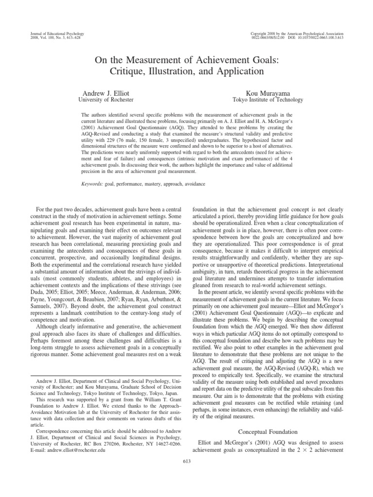 Engleza CH Scopuri Elliot 2008 Adi 1 | PDF | Goal | Motivation