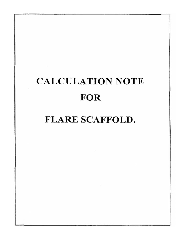 Calculation Note For Flare Scaffold | PDF
