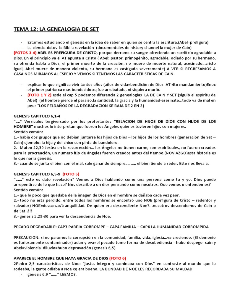 Genealogía de Set y Noé en Génesis | PDF | Noé | Arca de Noé