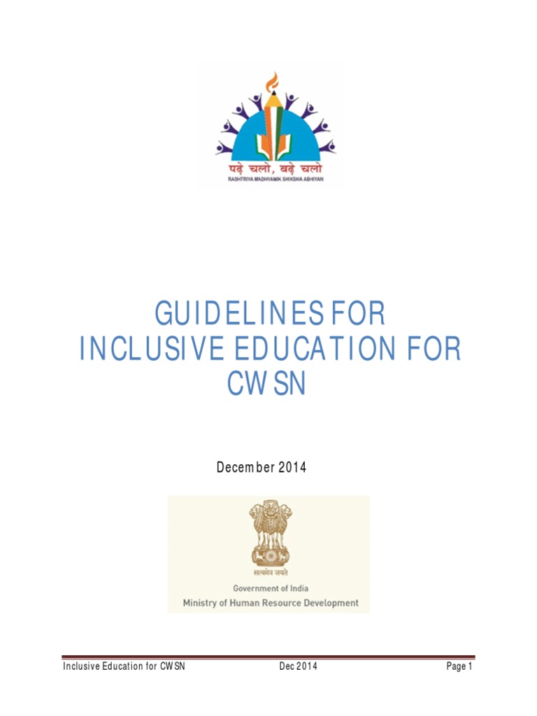 RMSA in Inclusive Education | PDF | Inclusion (Education) | Teacher ...