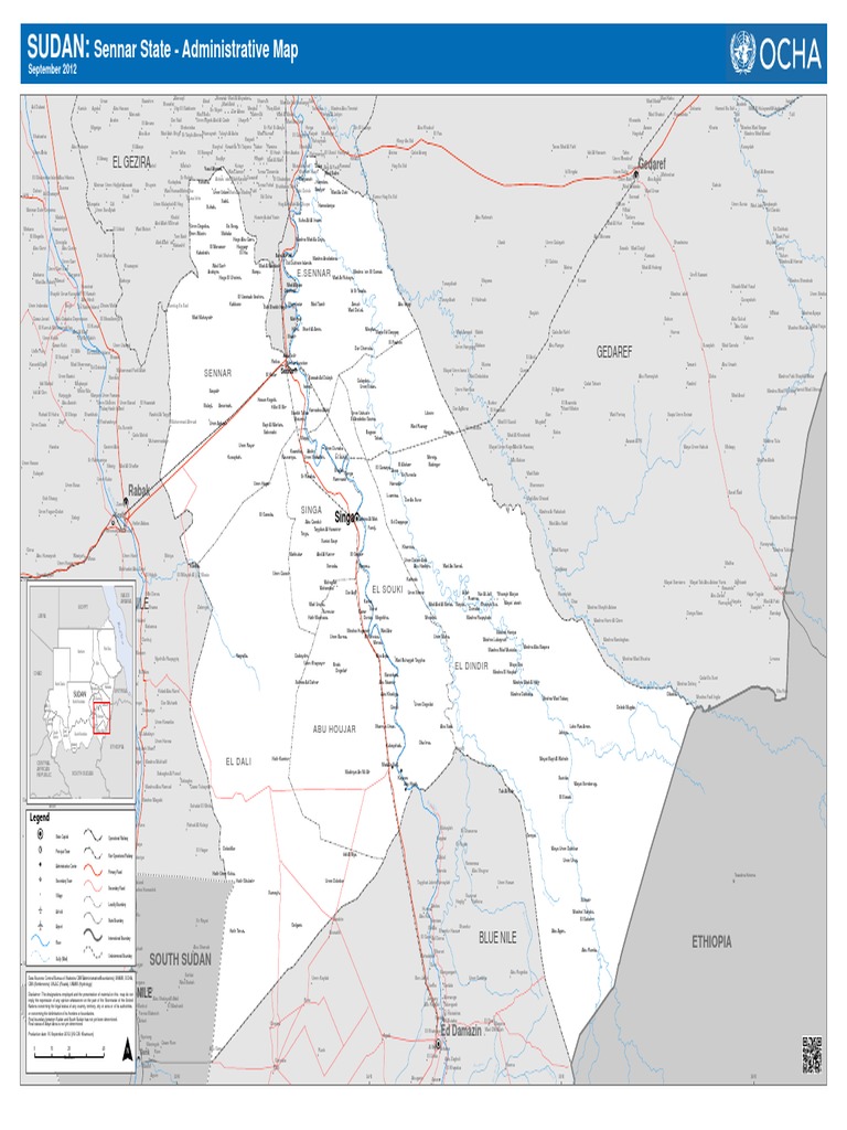 Sennar State - Administrative Map: Sudan | PDF | Arabs | Banu Hashim