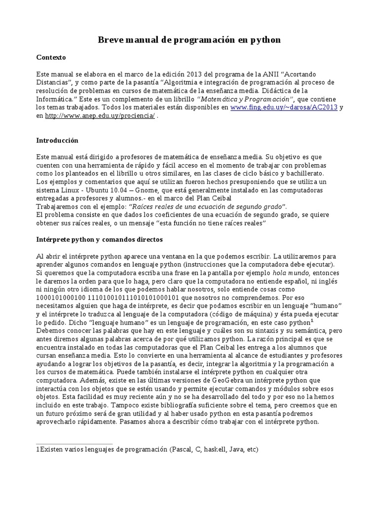 Manual Final Pdf Python Lenguaje De Programación Lenguaje De 4696