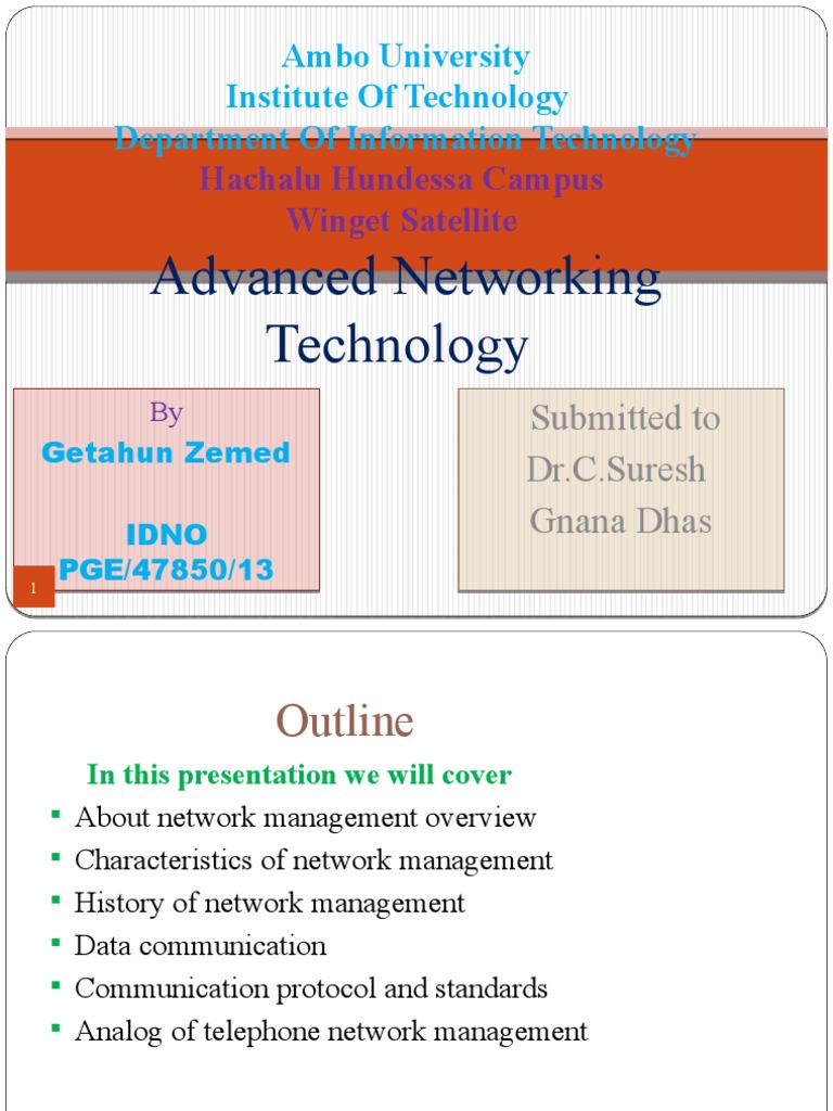 Advanced Networking Technology: Ambo University Institute of Technology ...