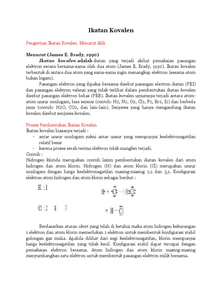 Ikatan Kovalen Tunggal | PDF