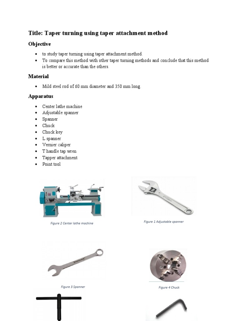 Taper Turning with Attachment Method | PDF | Tools | Metalworking