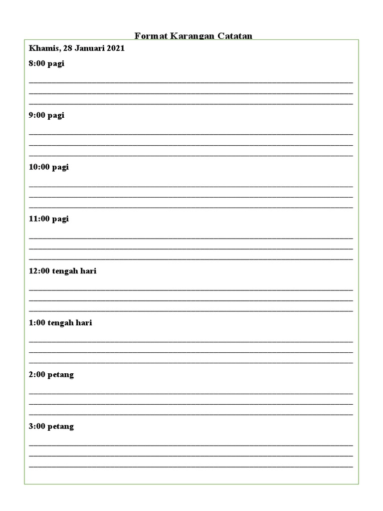 Format Karangan Jenis Catatan (28.01.2021) | PDF