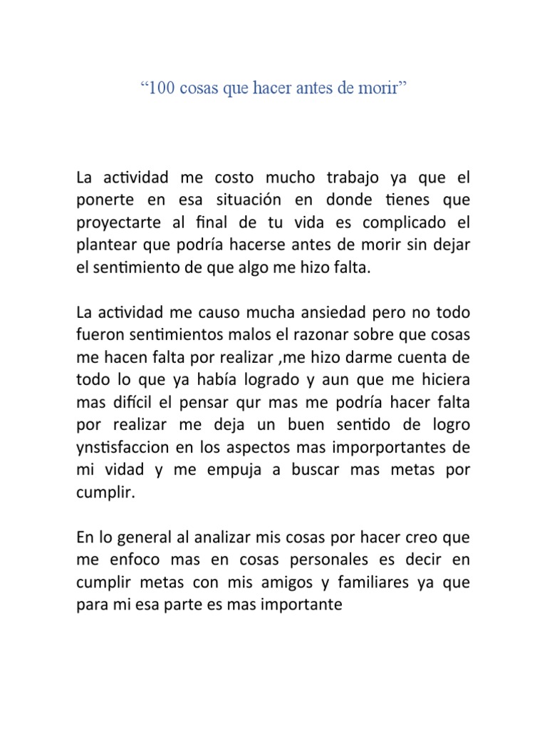 100 Cosas Que Hacer Antes de Morir | PDF