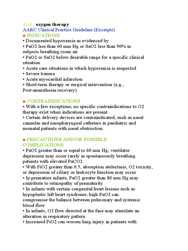Indications: AARC Clinical Practice Guideline (Excerpts) | PDF | Medical Specialties | Clinical ...