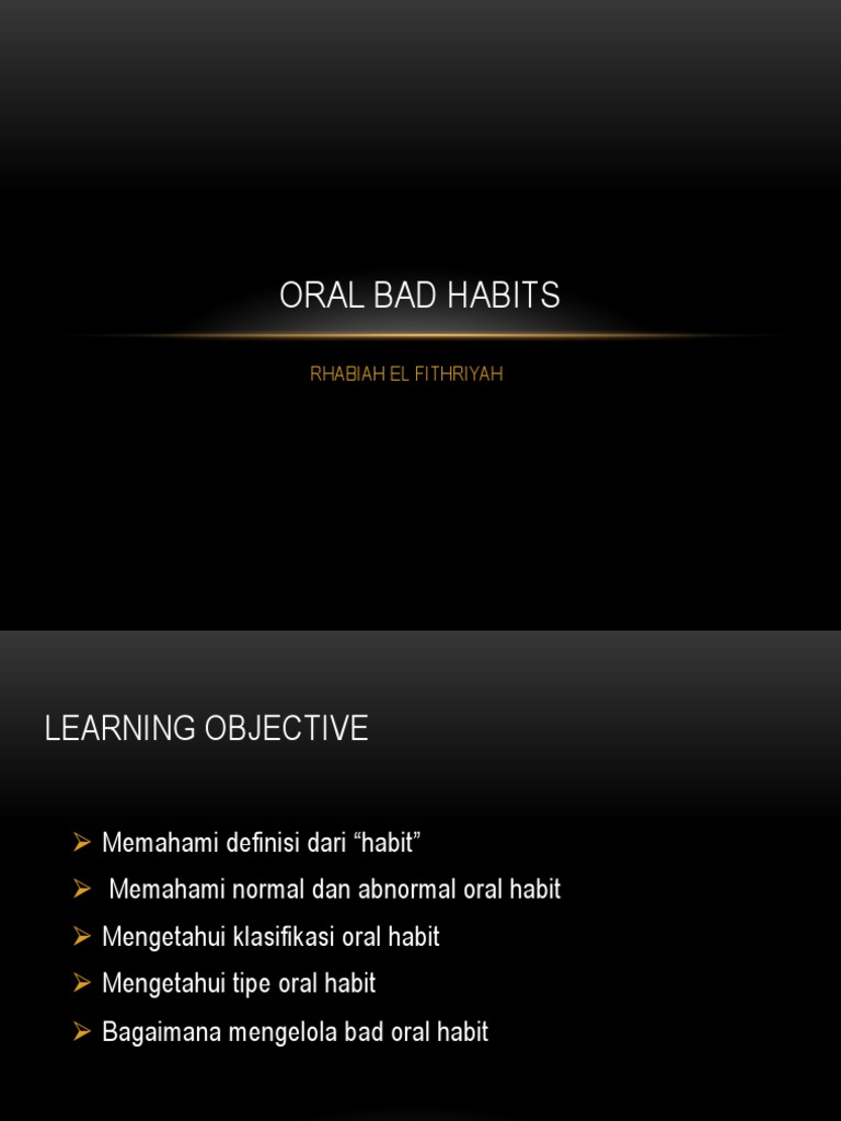 Oral Bad Habit | PDF
