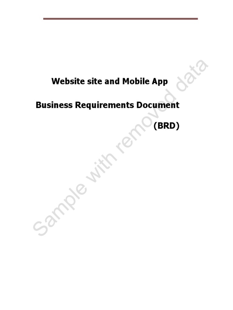 Website Site and Mobile App Business Requirements Document (BRD ...