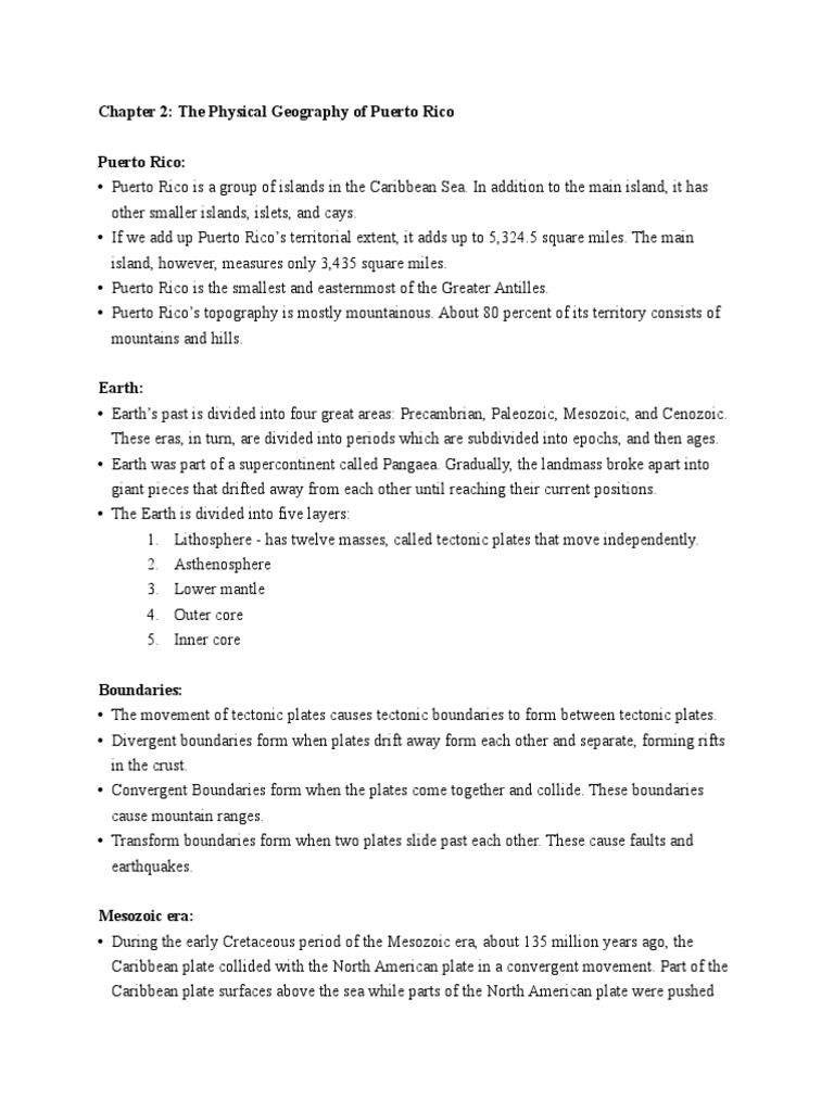 Chapter 2 - The Physical Geography of Puerto Rico | PDF | Plate ...